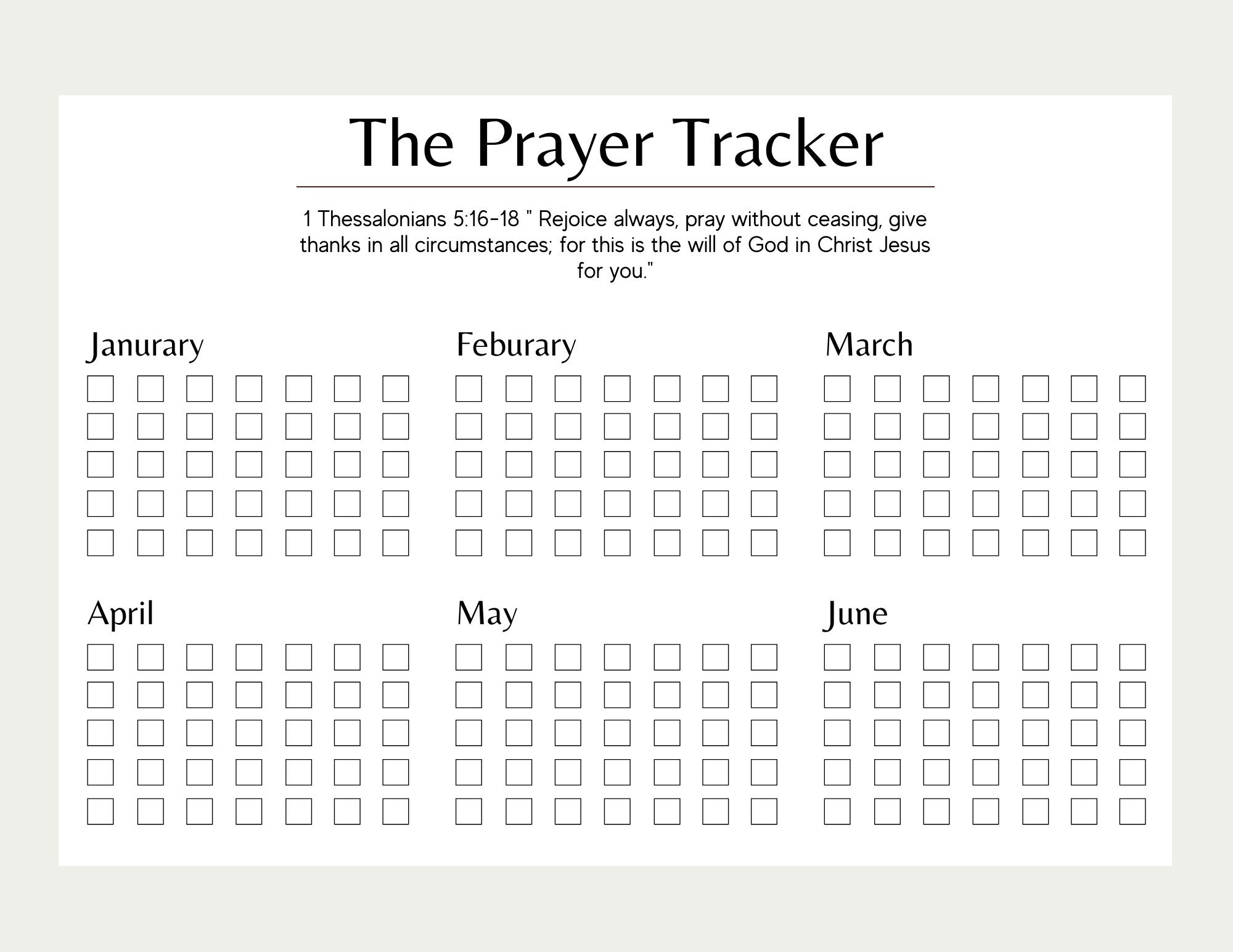 Daily Prayer Tracker, Habit Tracker Printable, Monthly Habit Track ...