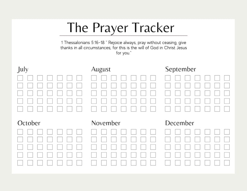 Daily Prayer Tracker, Habit Tracker Printable, Monthly Habit Track ...