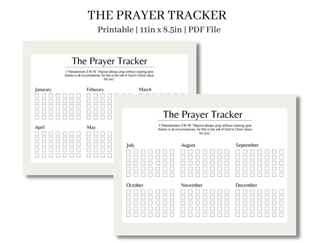 Daily Prayer Tracker, Habit Tracker Printable, Monthly Habit Track ...