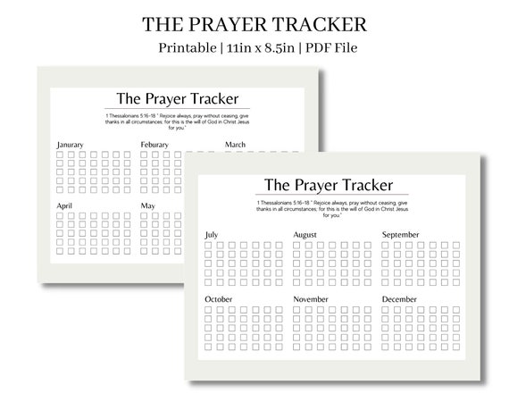 Daily Prayer Tracker Habit Tracker Printable Monthly Habit - Etsy