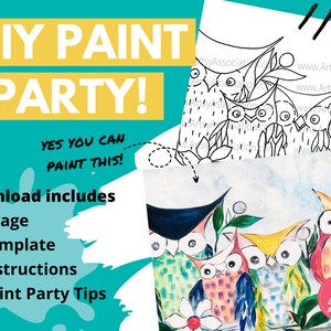 Paint Party Canvas Stencil | Paint Party Printable | Paint Party ...