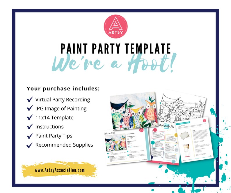 Paint Party Canvas Stencil | Paint Party Printable | Paint Party ...