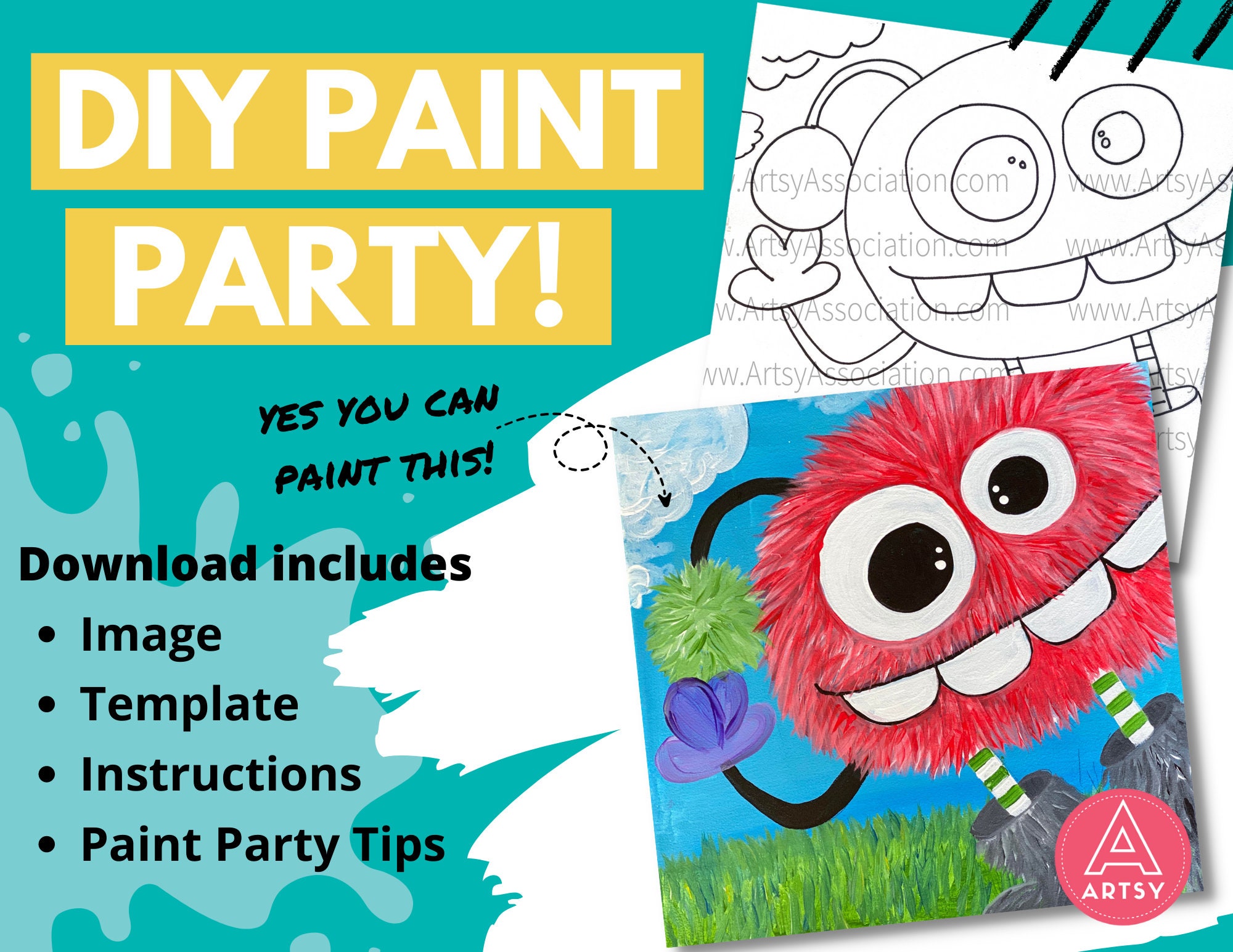Monster Themed Paint Party | Paint Party for Kids | Birthday Paint ...