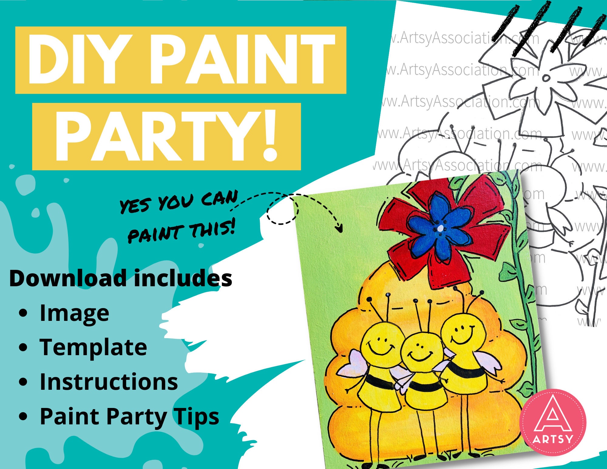 Paint Party for Kids | Birthday Paint Party | Paint Party Printable ...
