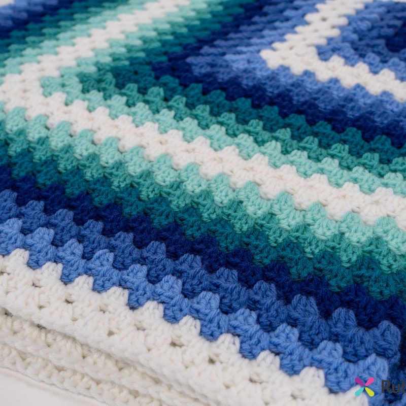 Blue Crochet Blanket - Etsy
