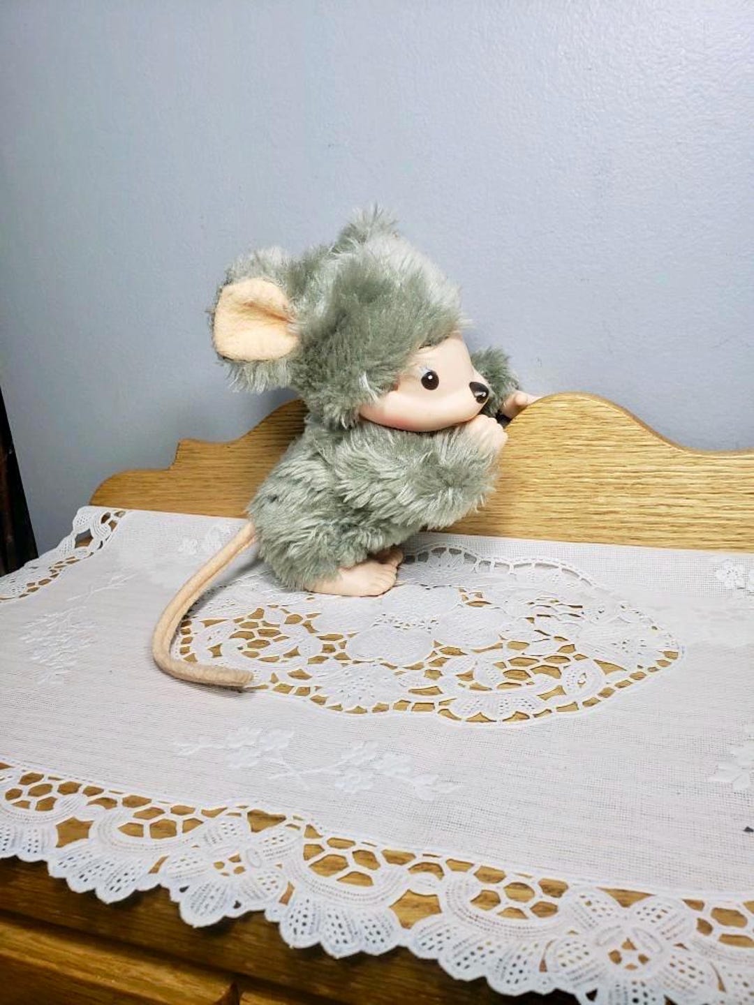 Vintage Monchhichi Style Grey Mouse Sucking Thumb Made in Korea - Etsy