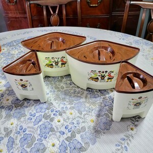 Vintage LAZY SUSAN Canister Set Vintage 70s Retro Kitchen Storage ...