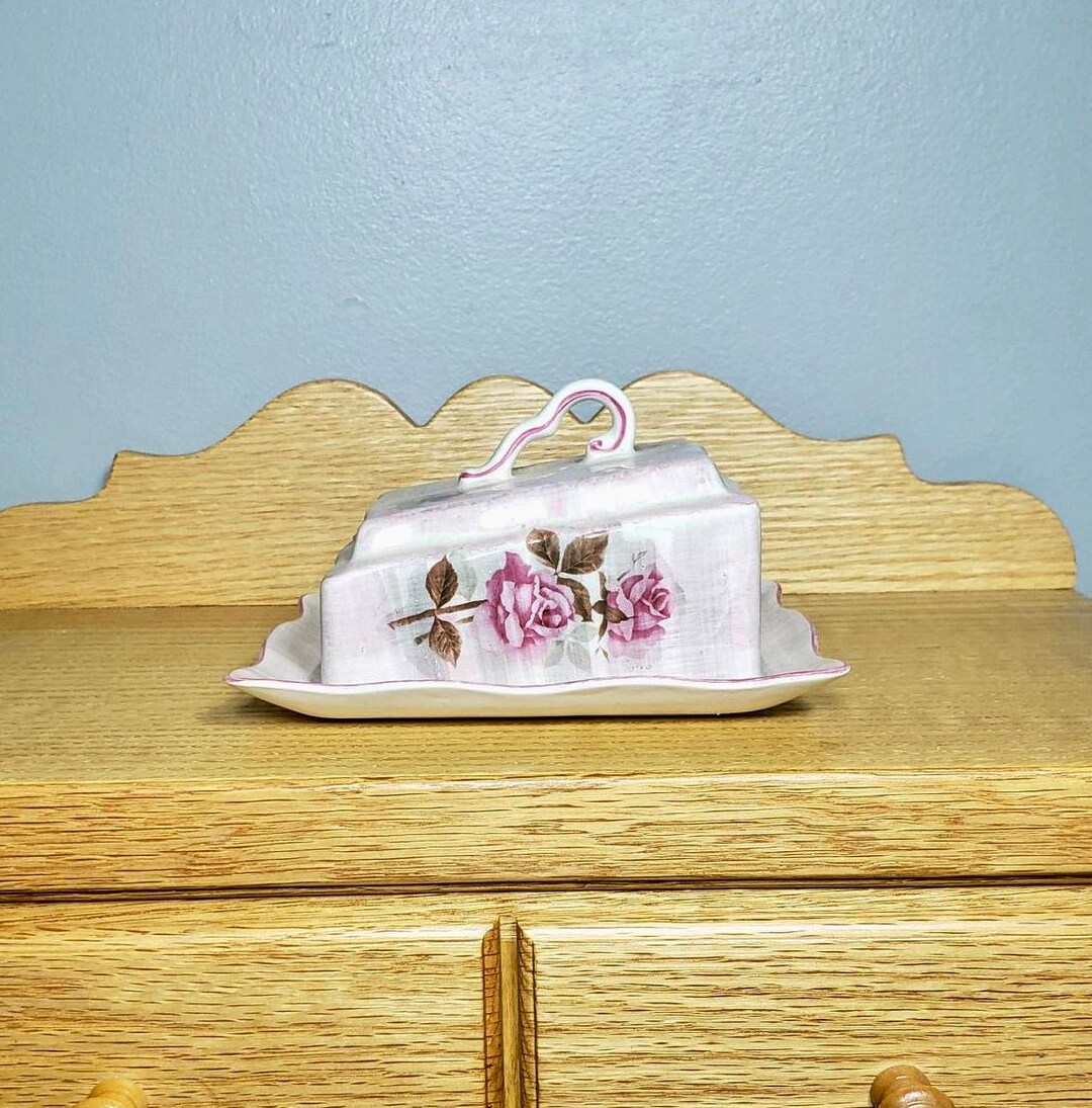 Old Foley James Kent Cheese or Butter Dish Floral Design - Etsy