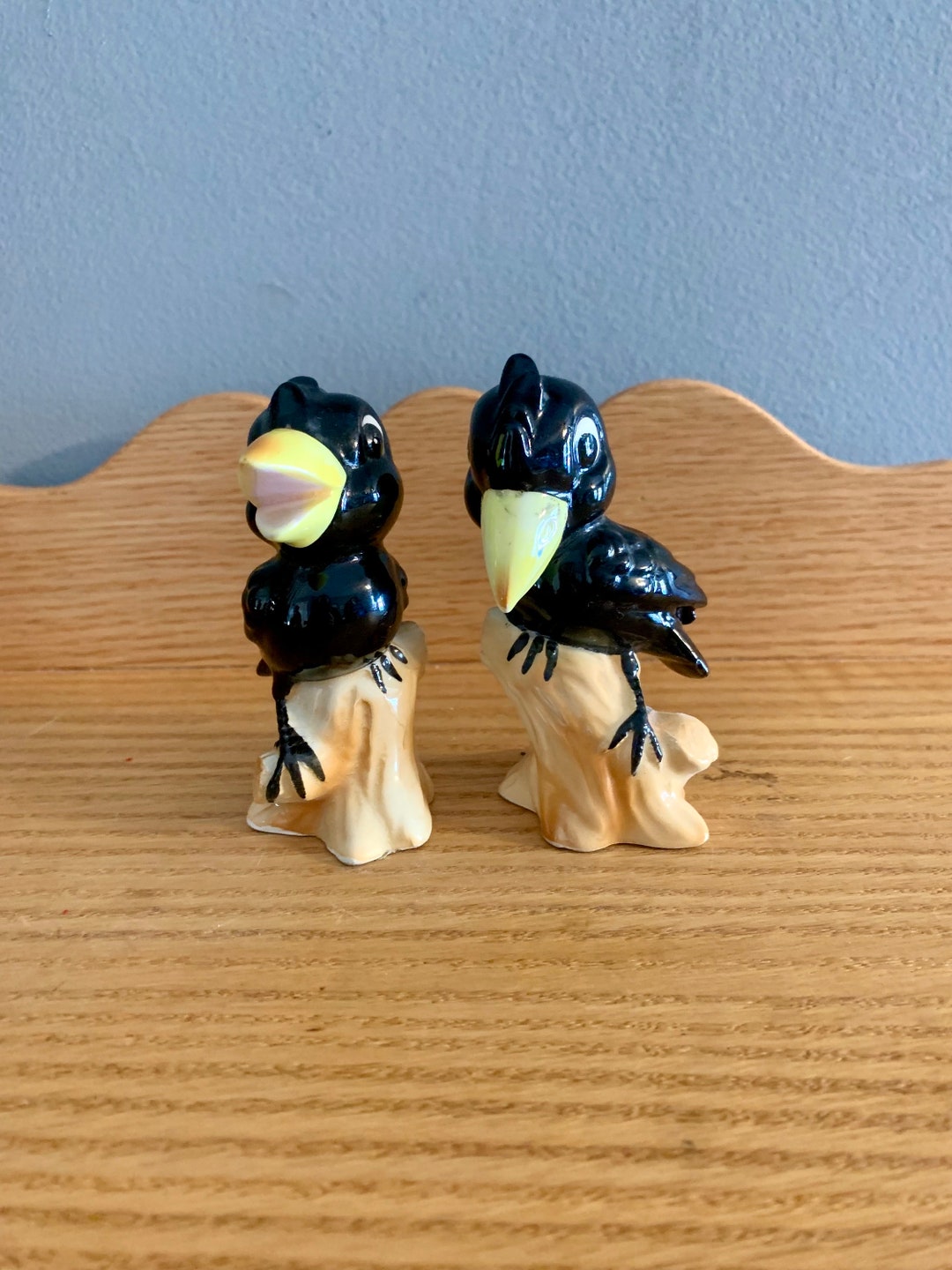 RARE Black Crow Salt and Pepper Shakers Japan - Etsy