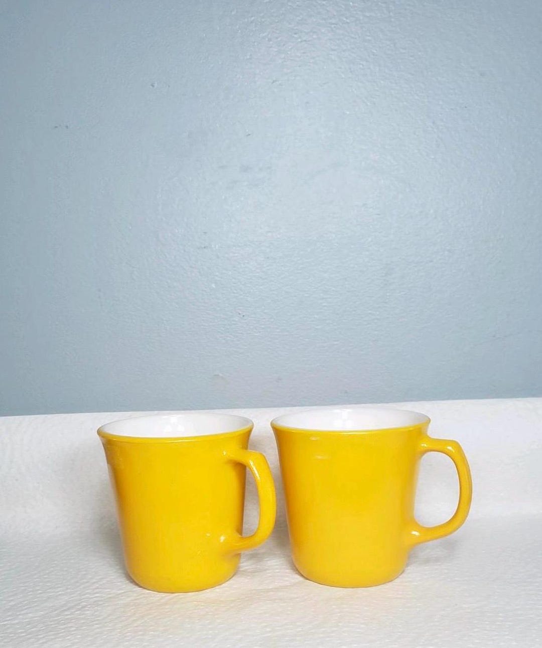 Vintage Corelle Citrus Sunflower Yellow Mug Mustard Gold Milk Glass Cup ...