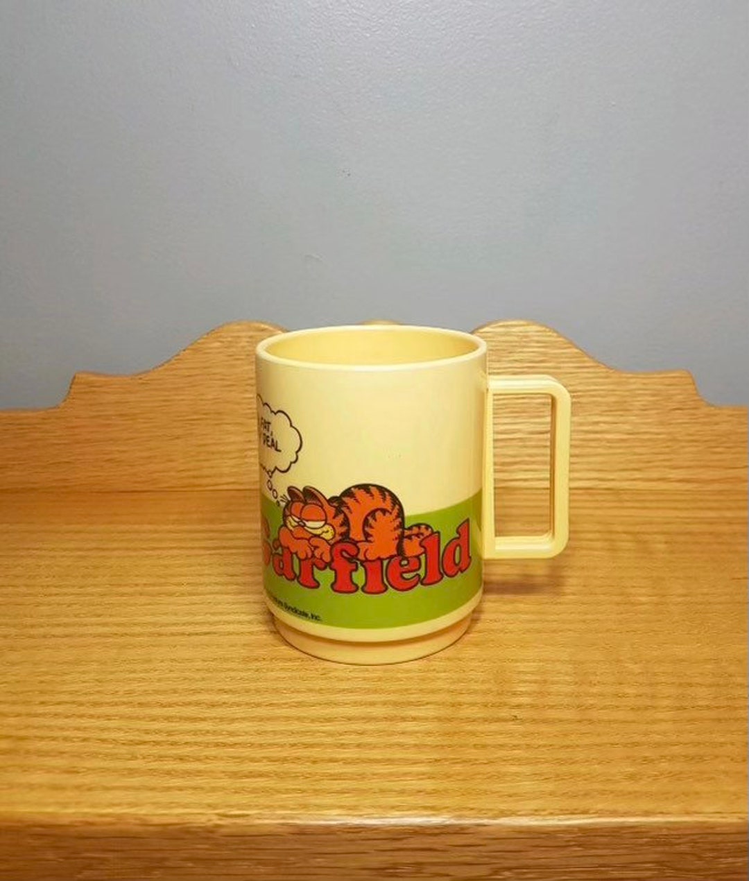 Garfield Have A Nice Day Plastic Deka Beige Mug Cup - Etsy