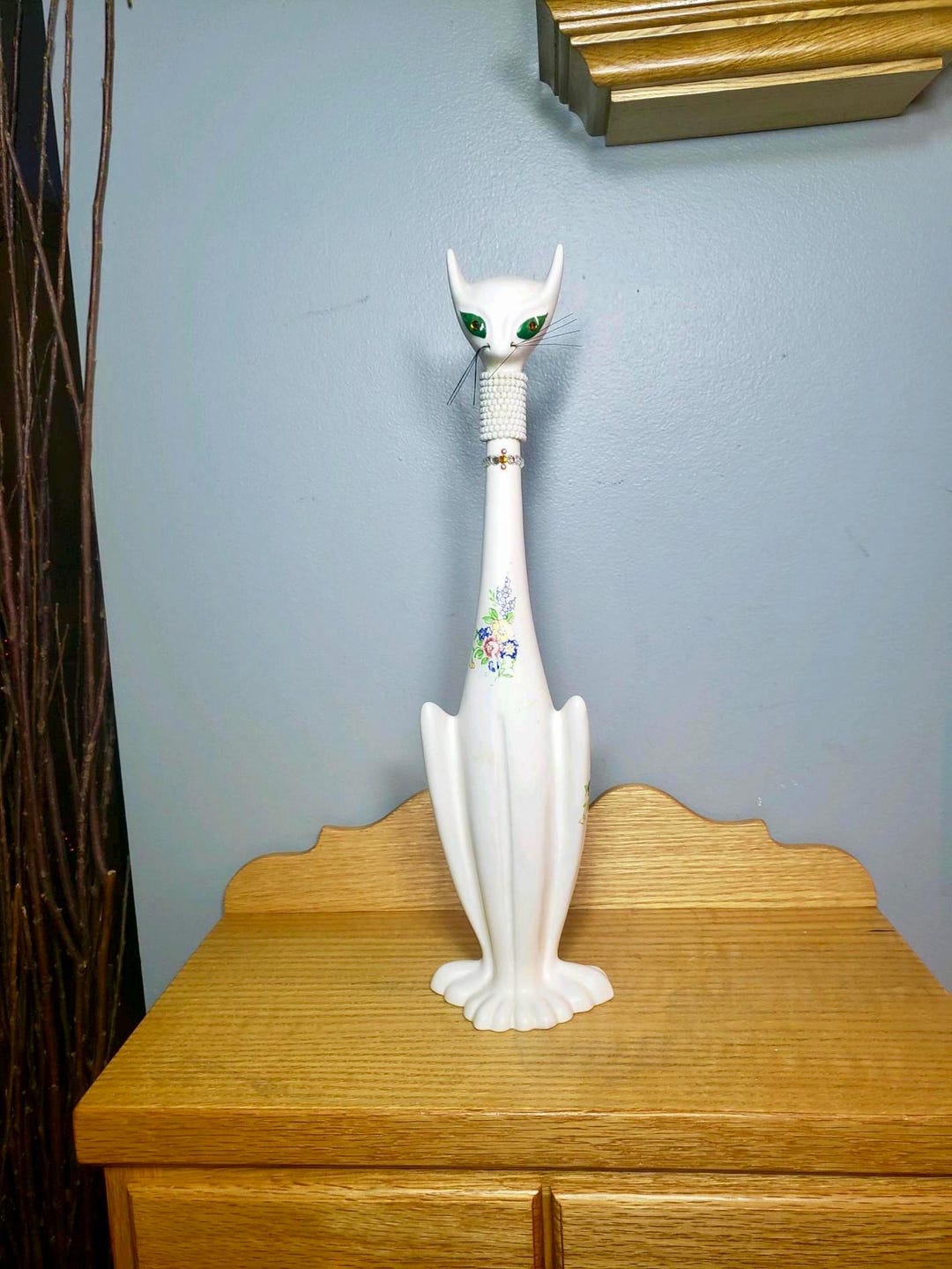 Mid Century Long Neck Cat Figurine Japan - Etsy
