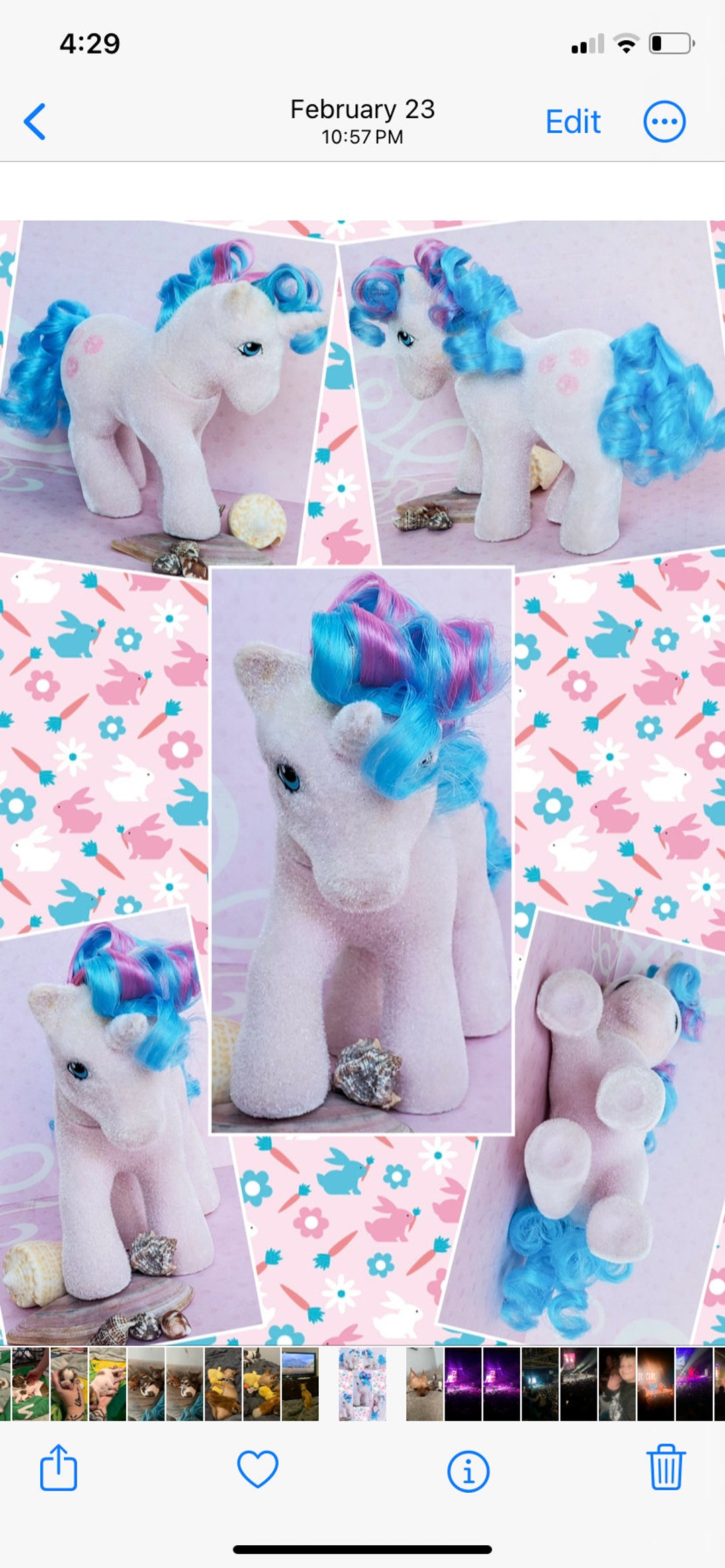 My Little Pony G1 so Soft Buttons Unicorn Vintage MLP Flocked Toy - Etsy