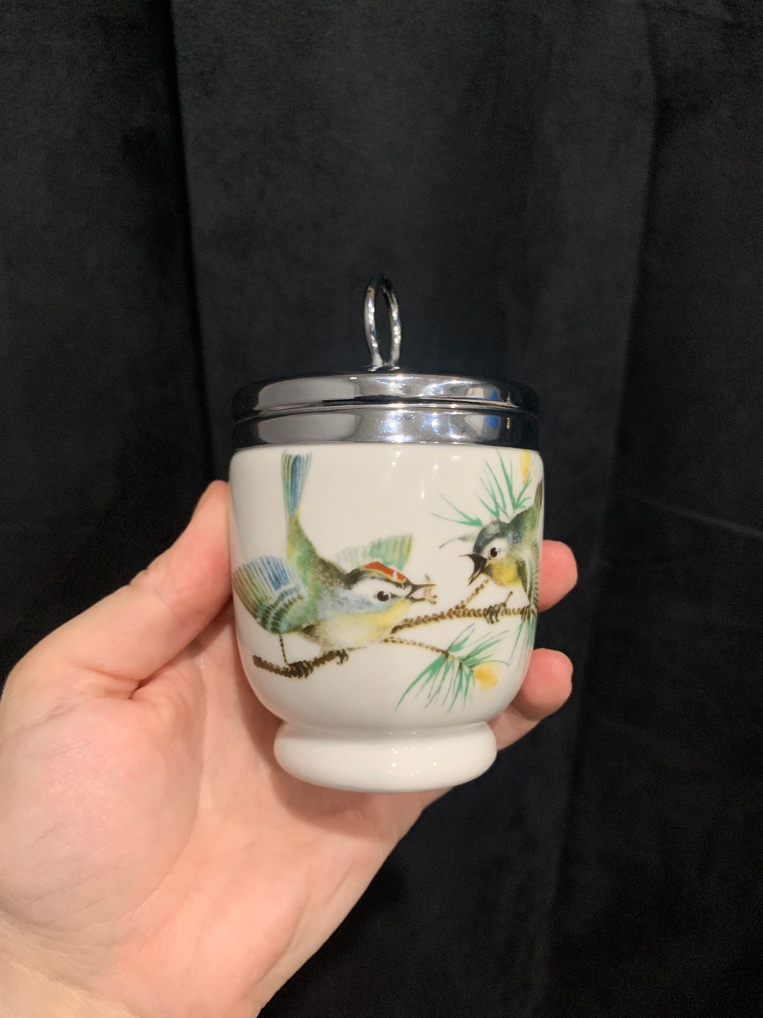 Royal Worcester Porcelain Bird Design Egg Coddler Made in England ...