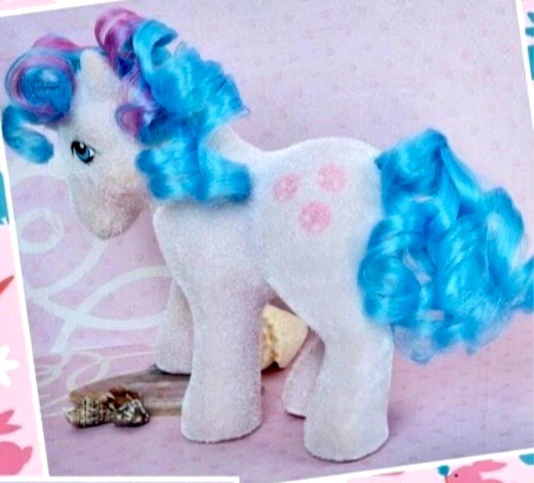My Little Pony G1 so Soft Buttons Unicorn Vintage MLP Flocked Toy - Etsy