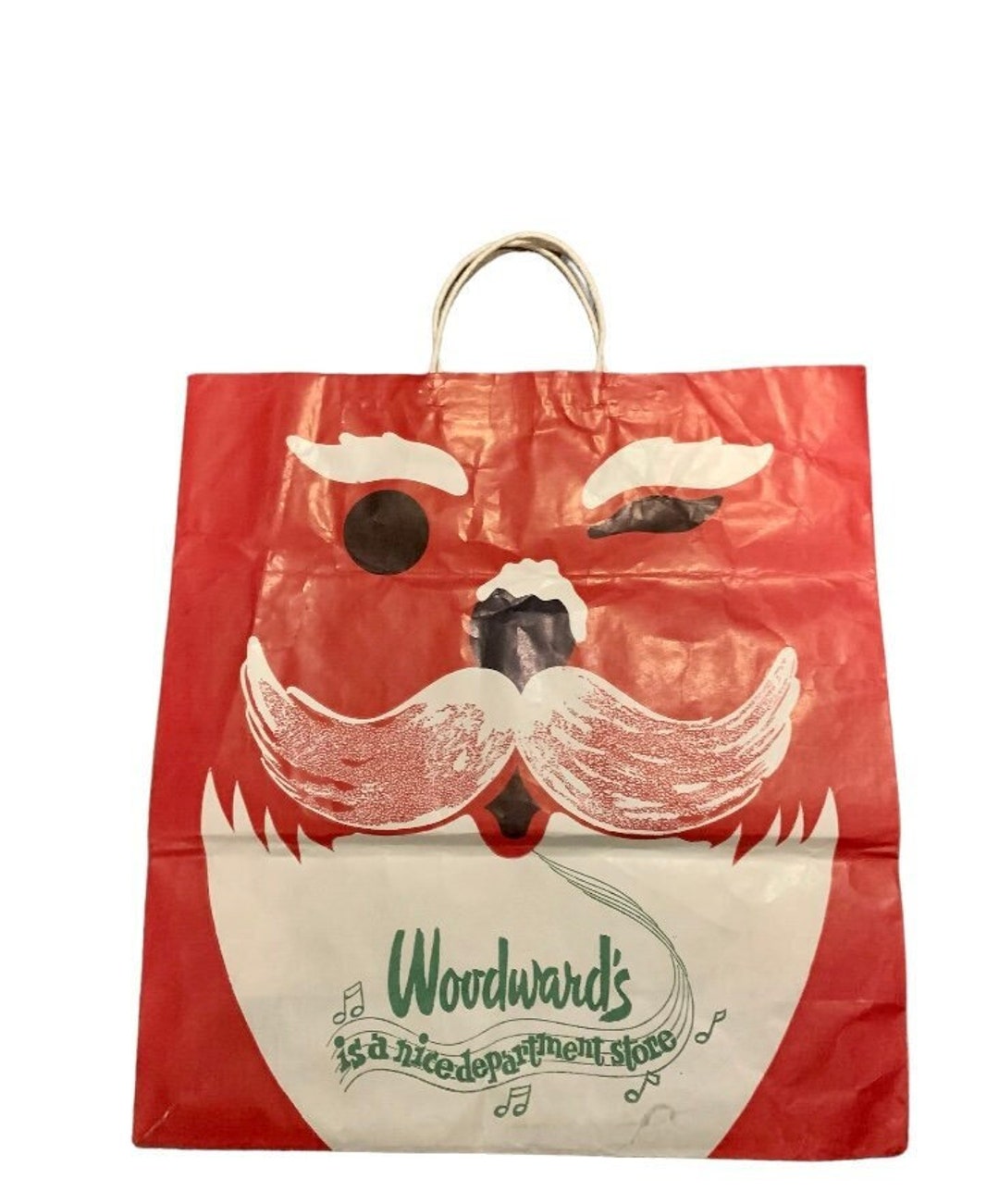 Vintage Woodwards's Department Christmas Paper Bag - Etsy