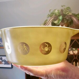 RARE Pyrex Zodiac Casserole Dish Promotional With Lid Green Gold 475-B ...