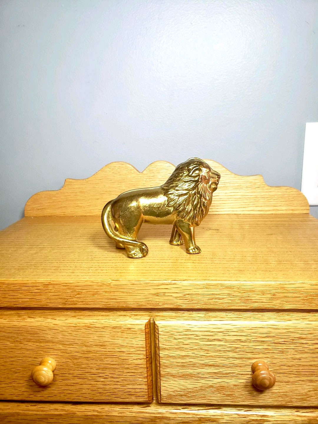 Mid Century Brass Lion Bank Figurine - Etsy