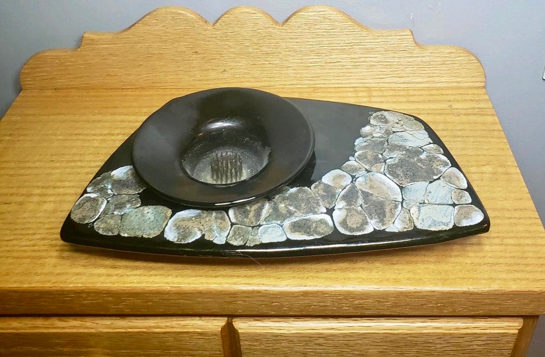 Mid Century Handmade Studio Pottery Floral Frog Arranger Salt Spring ...