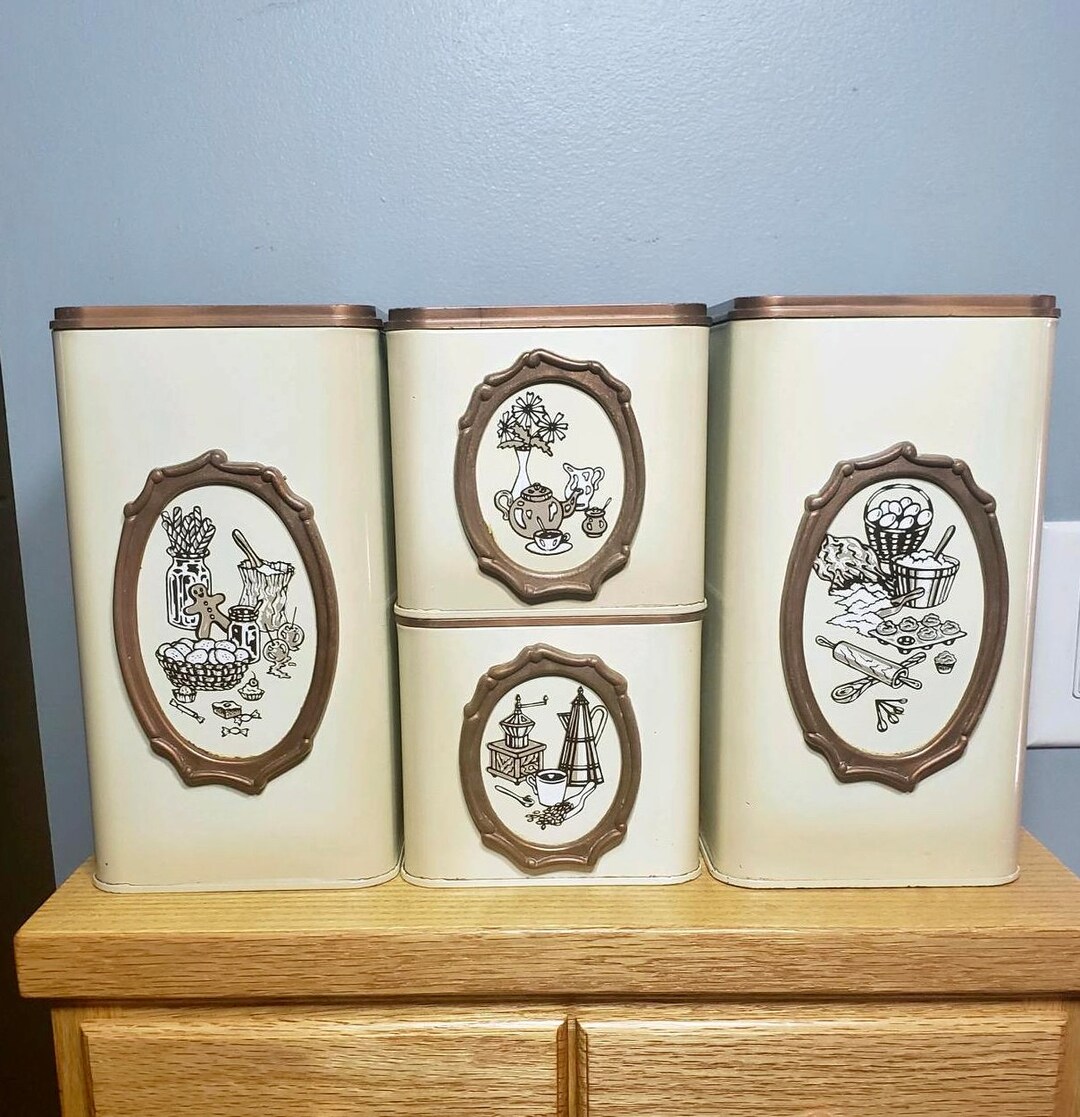 Vintage Ekco Kitchen Stackable Canisters Farmhouse Storage - Etsy