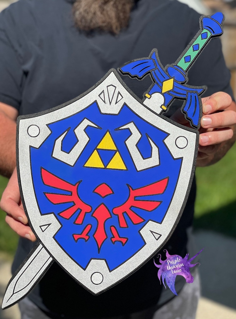 Master Sword and Shield Art I Link Sword and Shield I Laser - Etsy
