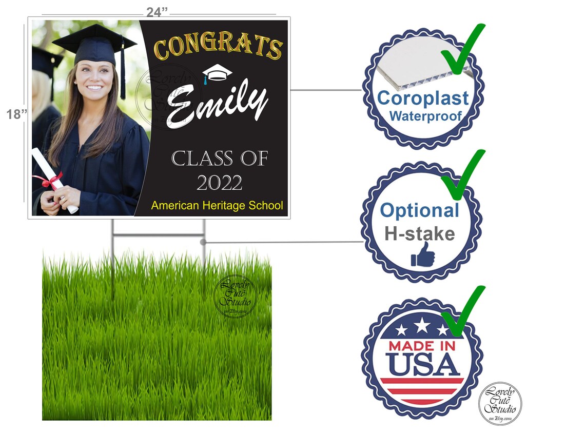 Senior GRADUATION YARD SIGN 2022 Graduation Gift for Her Class - Etsy