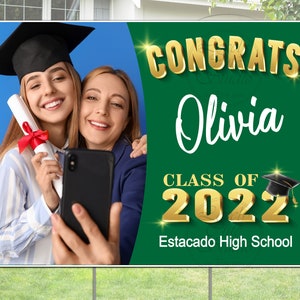 Personalized GRADUATION YARD SIGN 2025 With Picture, Custom Graduation ...