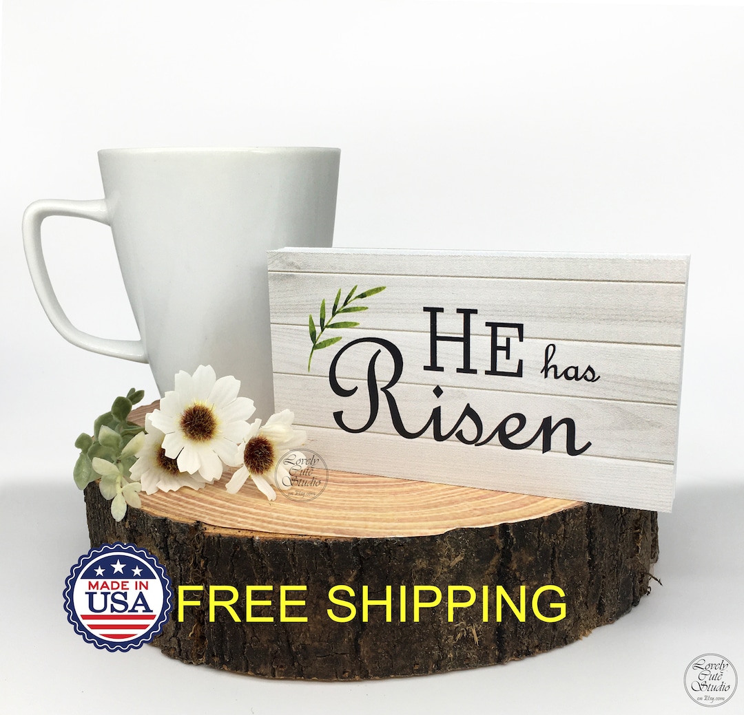 Easter Decorations, He is Risen Sign, JESUS Sign, Religious Home Décor ...