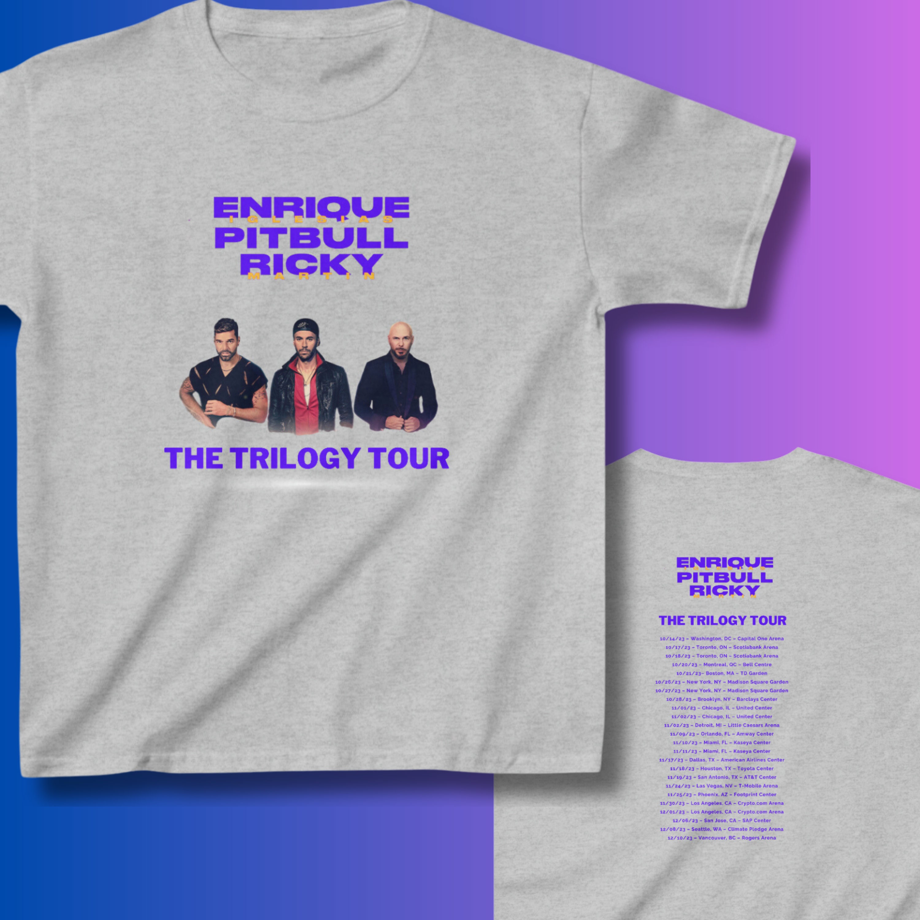 Trilogy Tour Tshirt Enrique Iglesias Ricky Martin Pitbull Concert ...