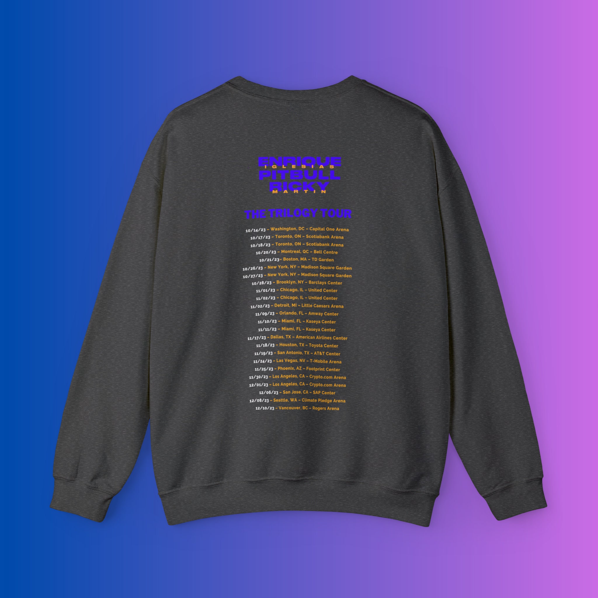 Trilogy Tour Sweatshirt Enrique Iglesias Ricky Martin Pitbull Concert ...