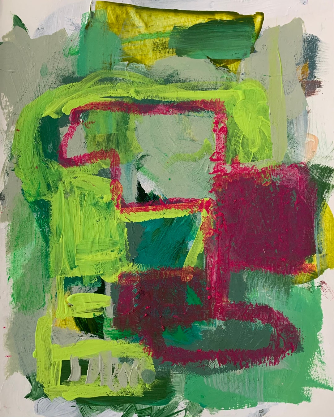 Abstract Painting, Small Abstract Artwork, Abstract Painting on Paper ...