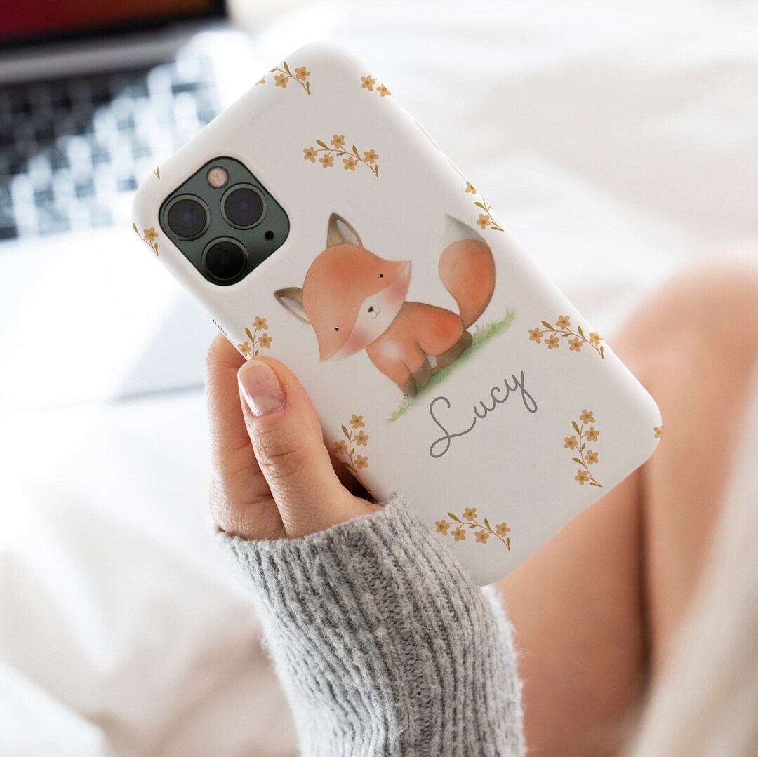 Cute PERSONALIZED Fox iPhone Case, Tough Custom Case, Protective Phone ...