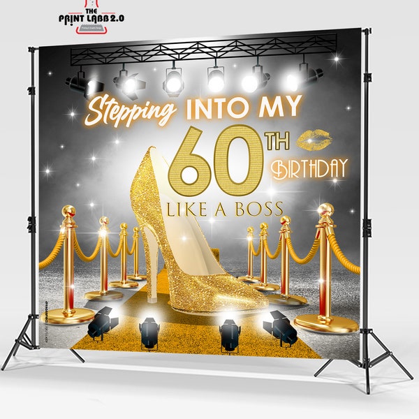 Stepping Into 60th Birthday Backdrop - Etsy