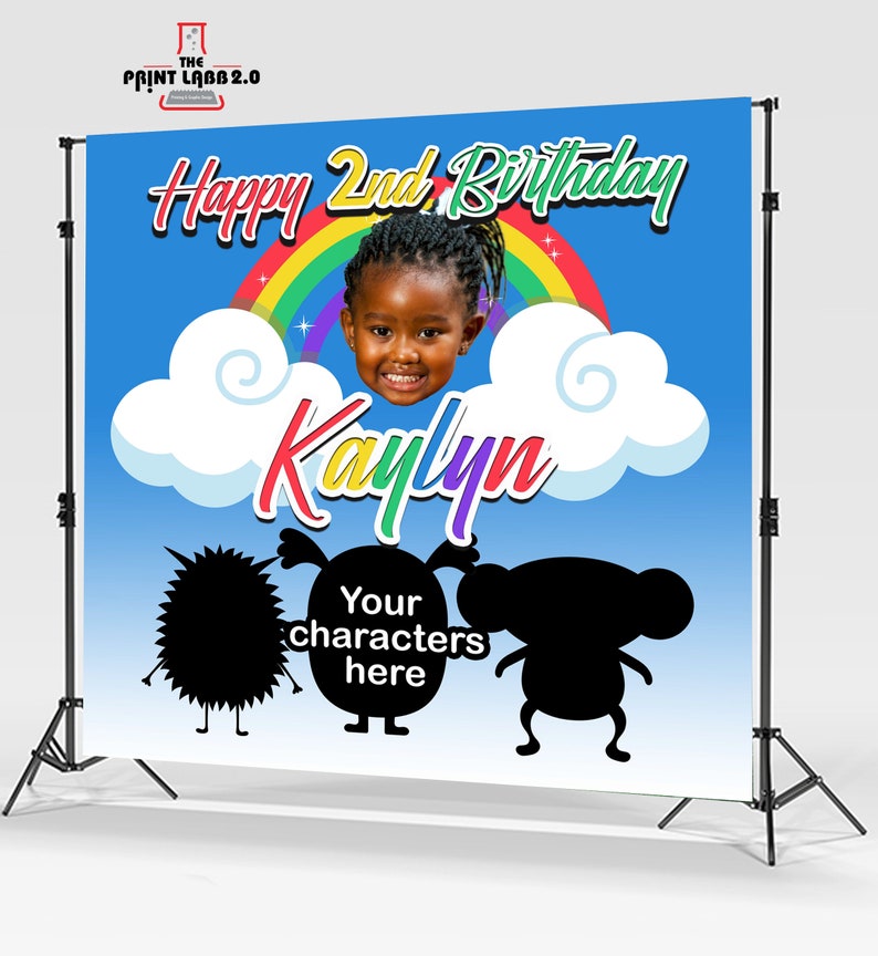 Custom Kids Birthday Backdrop: Character Party Themes - Etsy