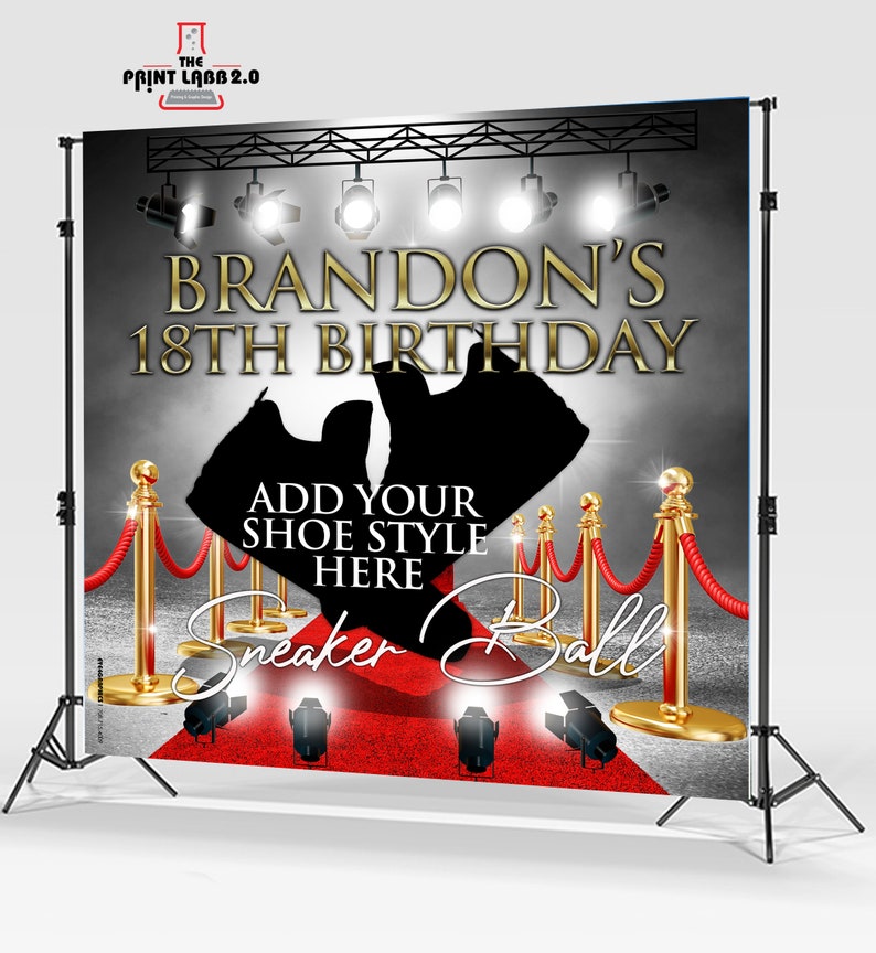 Sneaker Ball Backdrop Banner Background Custom Step - Etsy