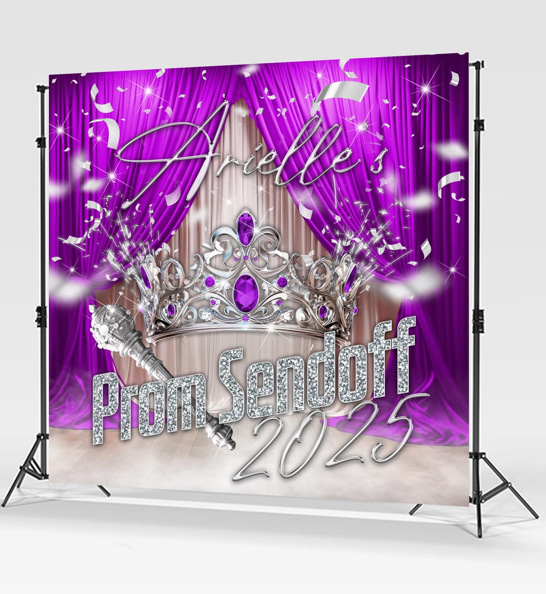 Prom - Send off - Purple Tiara - Banner - Background - Custom - Step ...