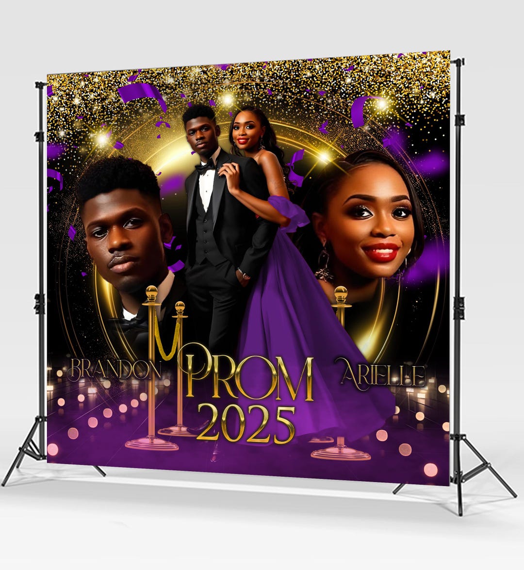 Custom Prom Banner: Purple Runway Step and Repeat Backdrop - Etsy