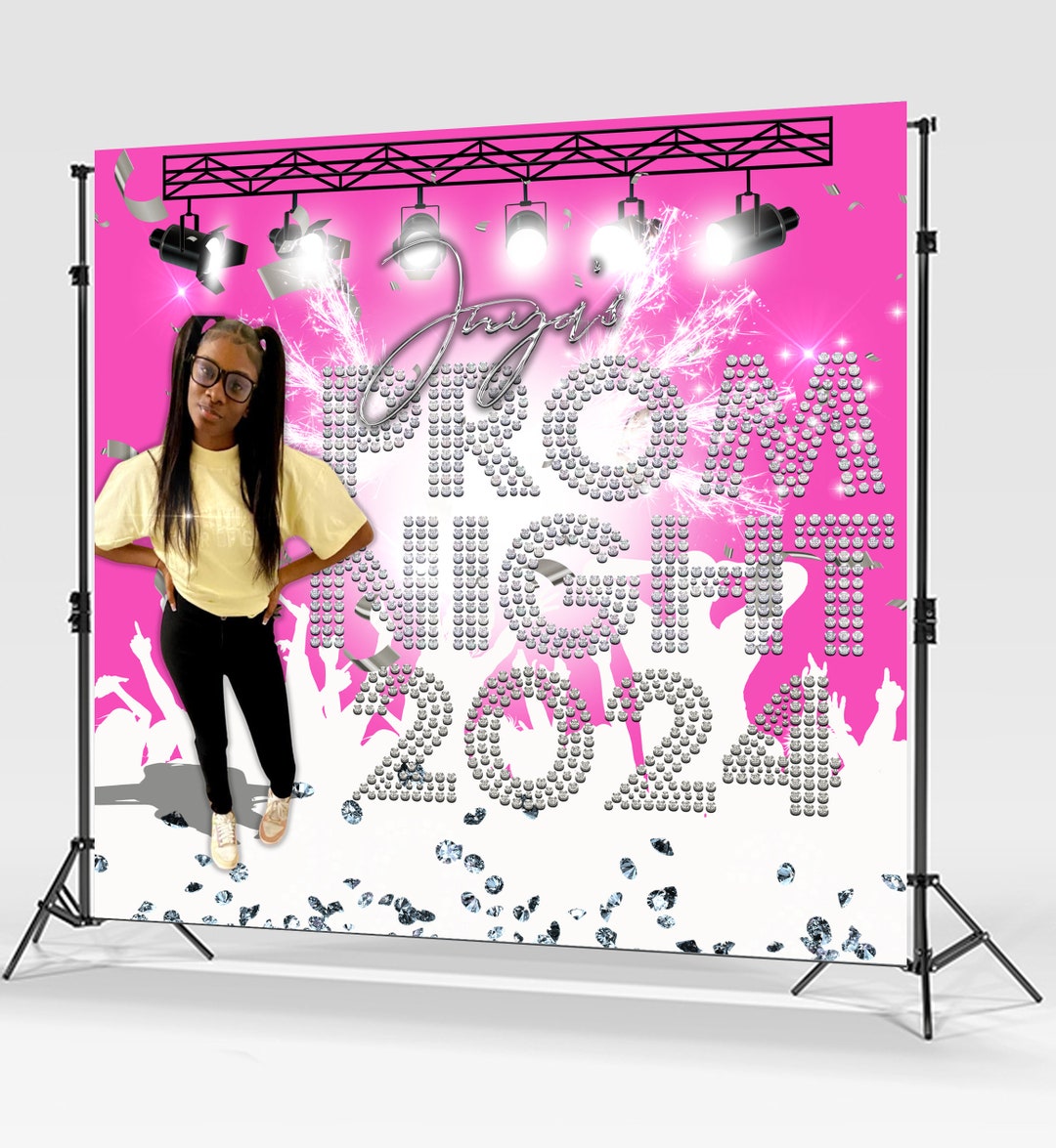 Prom - Sendoff - Pink - Backdrop - Background - Custom - Step and ...