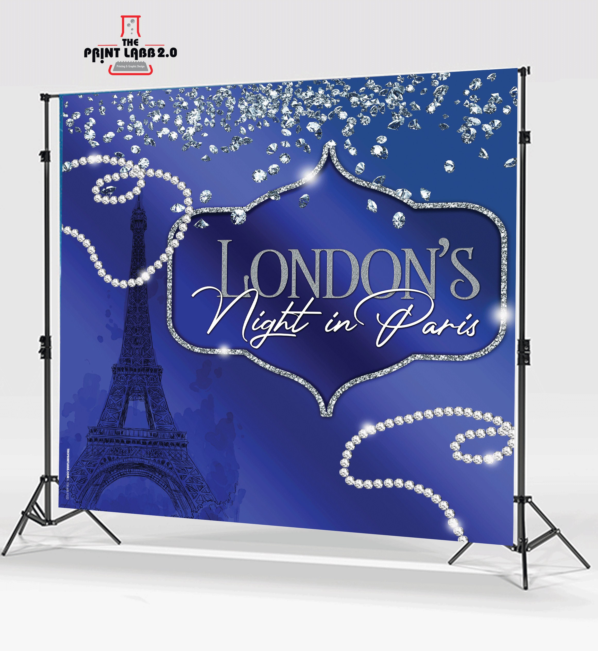 Backdrop Custom Prom Step And Repeat Paris Diamond And Etsy