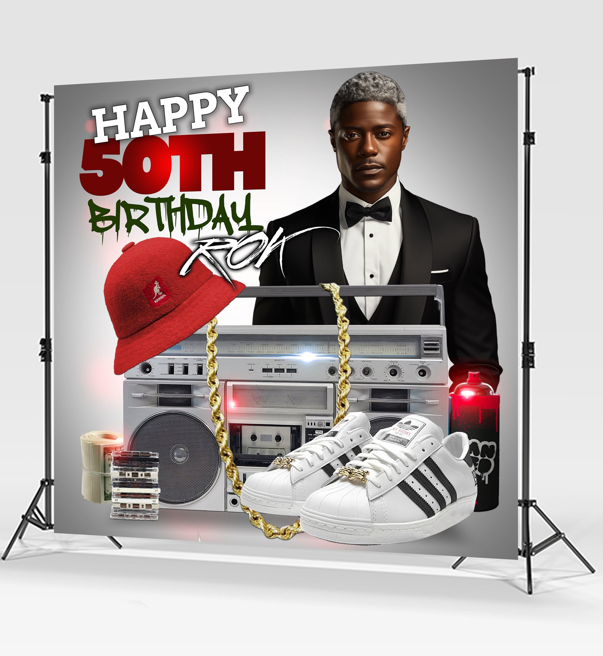 Photo Backdrop - Background - Custom - Step and Repeat - Hip Hop - Old ...