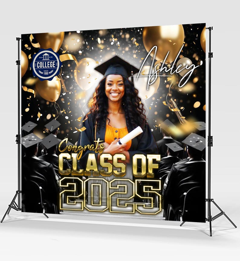 Custom Graduation Backdrop: Class of 2026, Collage - Theme - Etsy.de