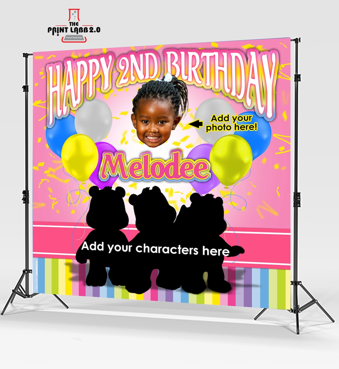 Kids - Custom - Character - Party Theme - Boy - Girl - Baby - Backdrop ...