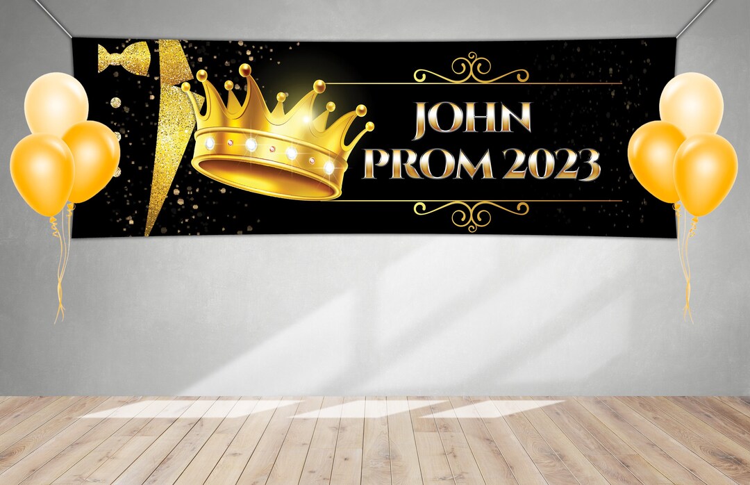 Prom Banner - Black and Gold Tux - Etsy