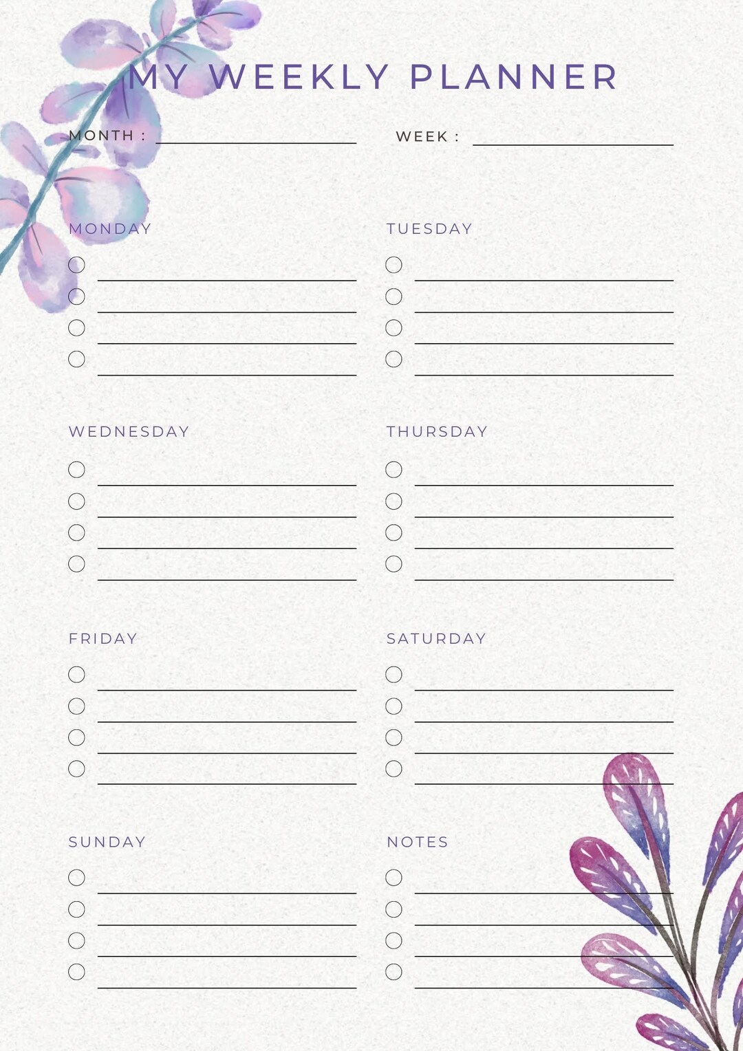 6 Week Goal Planner | Weekly Task Planner | Six Week Checklist - Etsy