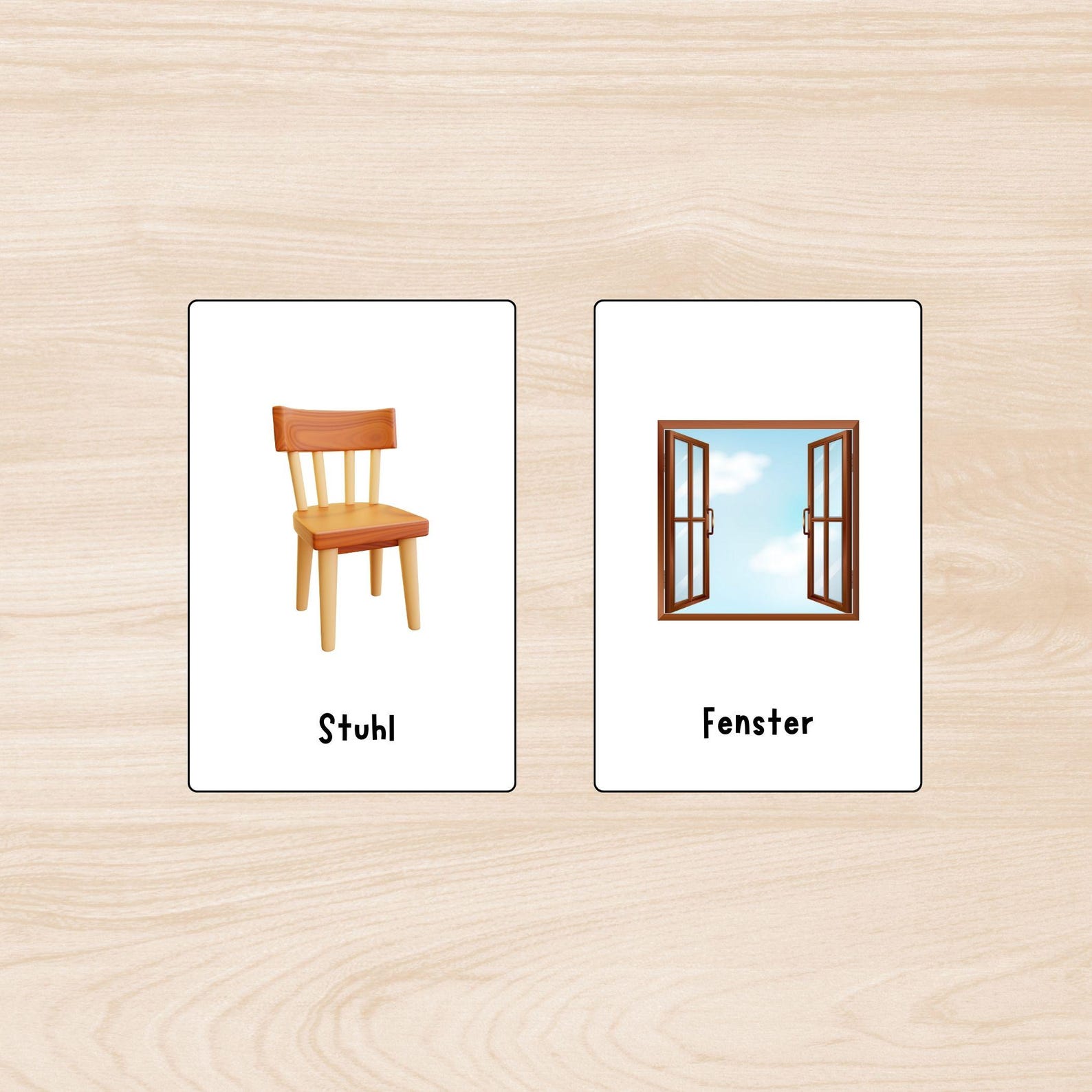 Germany Flashcard Montessori – Printable Living Room Household Item ...
