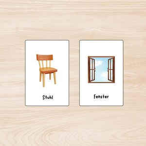 Germany Flashcard Montessori – Printable Living Room Household Item ...