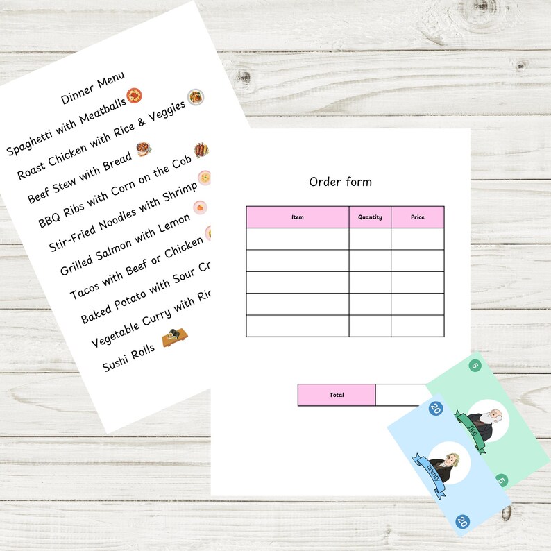 Printable Pretend Play Restaurant Menu for Kids | Fun Dramatic Play ...