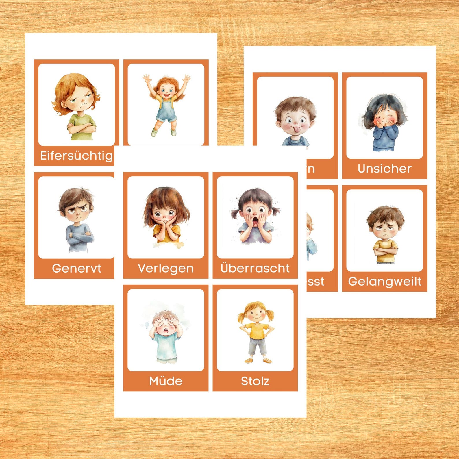 Emotion Flashcards for Kids: Montessori Feelings Cards (PDF) - Etsy