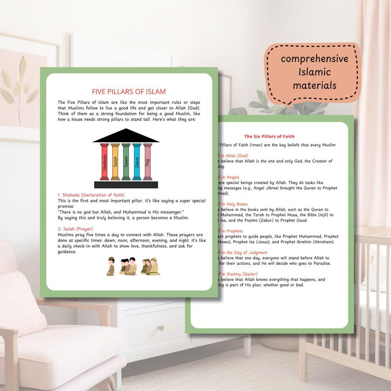 Muslim Kids Activity Book, Islamic Learning, Five Pillars of Islam (PDF ...