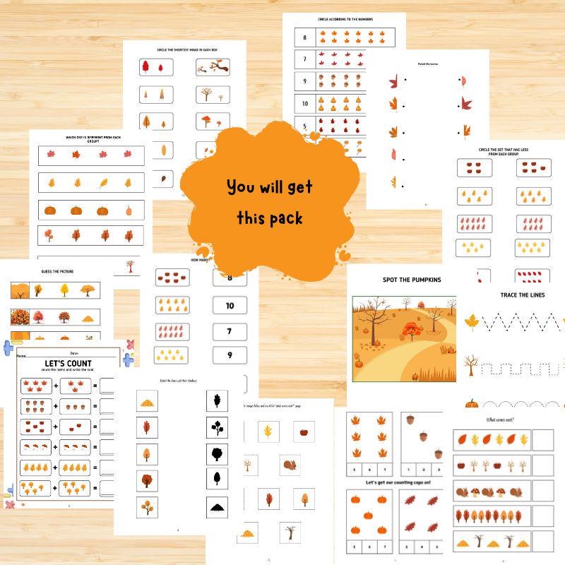 Fall Busy Book Printable Quiet Book Homeschool Learning Materials ...